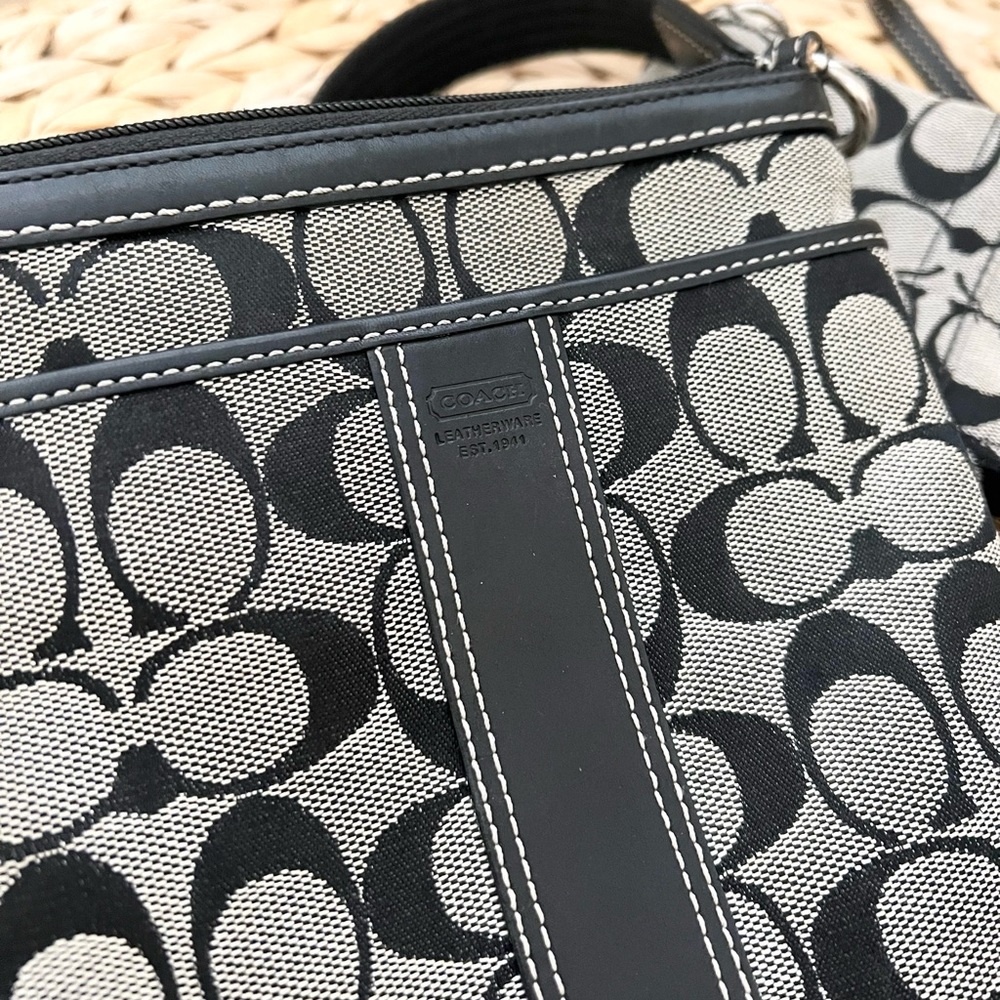 Coach Bundle Canvas Monogram Crossbody Bag And Wristl… - Gem